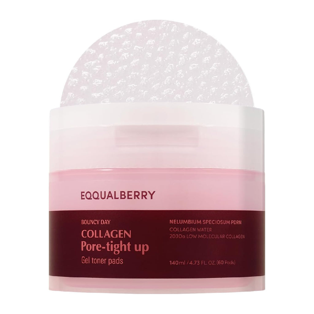EQQUALBERRY Collagen Pore-Tight Up Gel Toner Pads 140mL (60 Pads ...